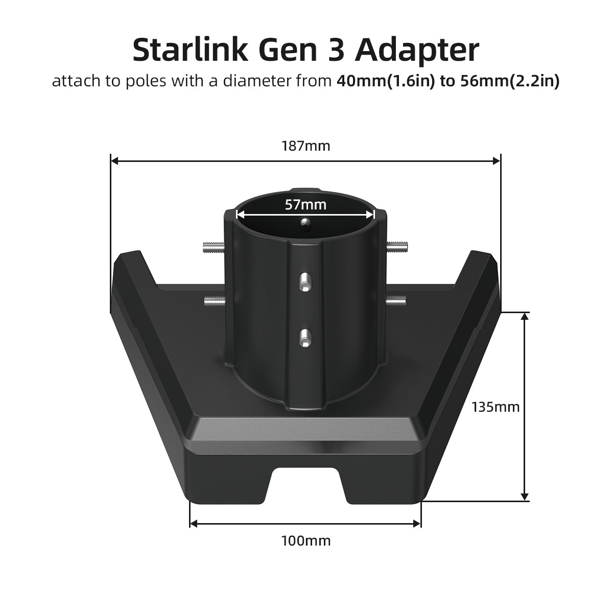 Long Wall/Roof Mount with Pipe Adapter For Gen3 – XTAR-LINK